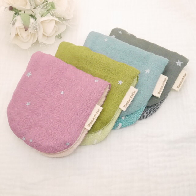 ラメ星屑4枚セット｜8重ガーゼハンカチ｜10×20cm｜Gauze Fabric | iichi ハンドメイド・アンティーク・食品・ギフト・手作り