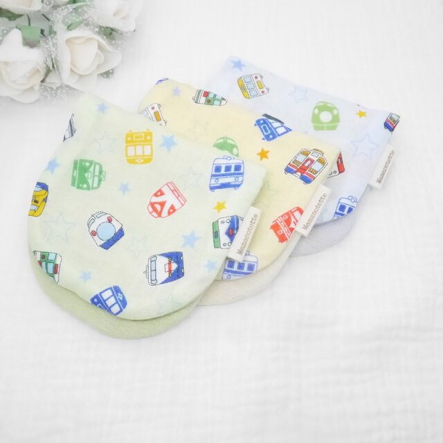 電車新幹線3枚セット｜8重ガーゼハンカチ｜10×20cm｜Gauze Fabric | iichi ハンドメイド・アンティーク・食品・ギフト・手作り