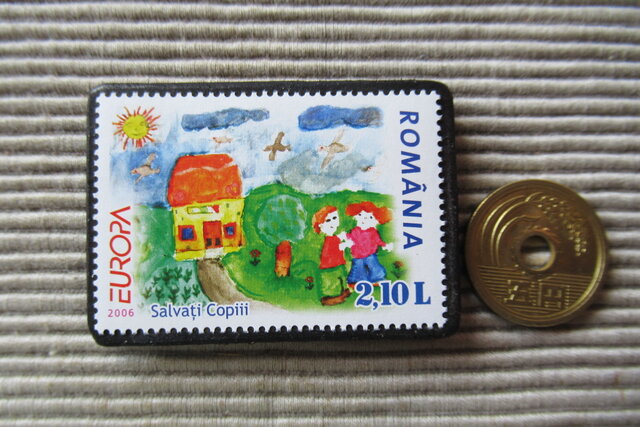 ルーマニア「融和」切手ブローチ 8776 | iichi ハンドメイド・アンティーク・食品・ギフト・手作り