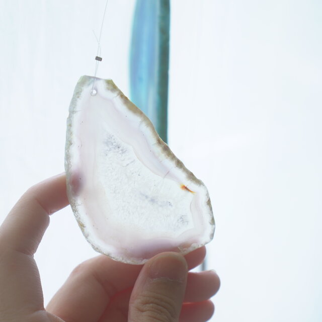 天然石瑪瑙風鈴 - Blue Bird メノウのヒーリングチャイム ウィンドチャイム | iichi ハンドメイド・アンティーク・食品・ギフト・手作り