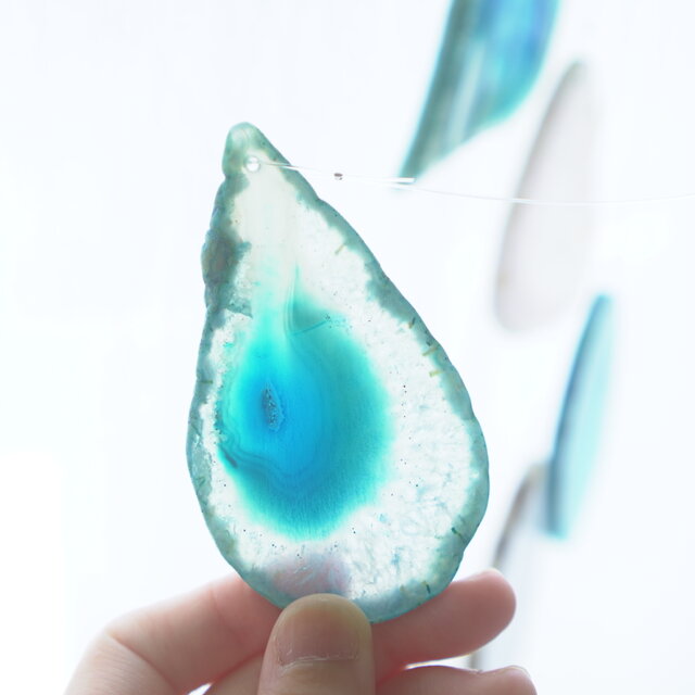 天然石瑪瑙風鈴 - Blue Bird メノウのヒーリングチャイム ウィンドチャイム | iichi ハンドメイド・アンティーク・食品・ギフト・手作り