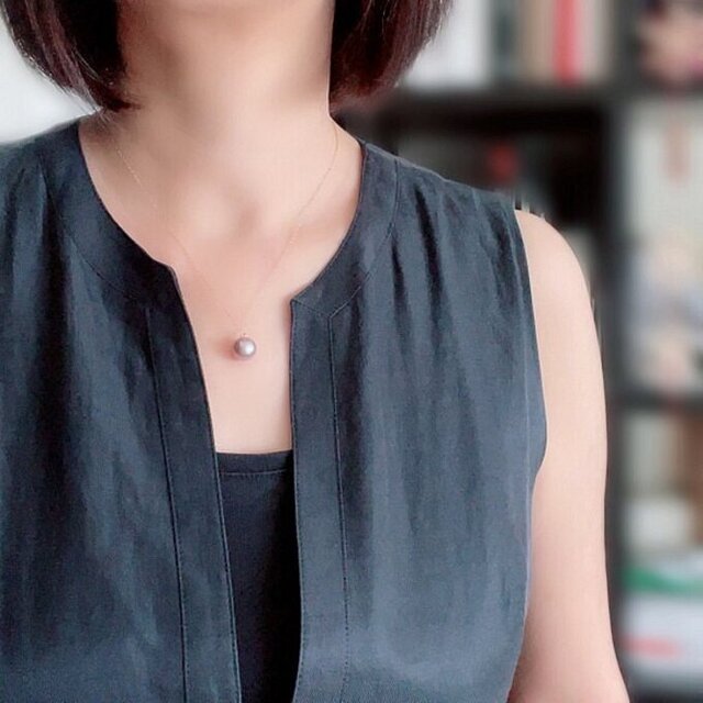 メタリックゴールドなパープル色 ルベルパールのペンダント(K14gf）11.5mm | iichi ハンドメイド・アンティーク・食品・ギフト・手作り