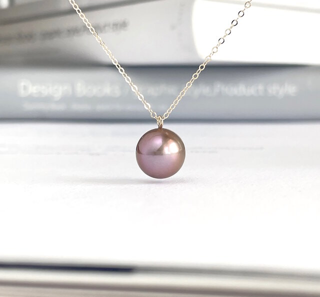 ルベルパール ゴールドメタリック&パープル ペンダントネックレス（K14gf）11.5mm | iichi ハンドメイド・アンティーク・食品・ギフト・手作り