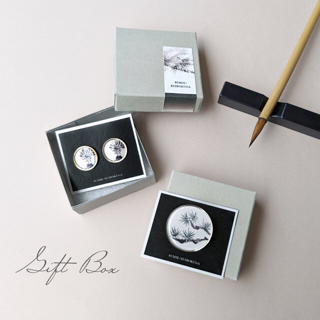 陽光 himawari 水墨画ピアス | iichi ハンドメイド・アンティーク・食品・ギフト・手作り