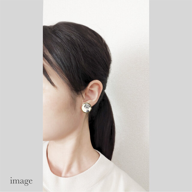 陽光 himawari 水墨画ピアス | iichi ハンドメイド・アンティーク・食品・ギフト・手作り