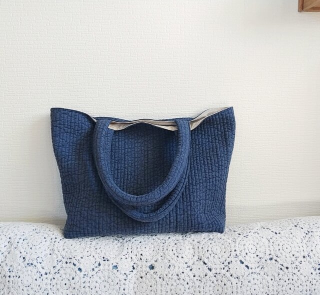 デニムブルー ヌビトートバッグxl | iichi 日々の暮らしを心地よくするハンドメイドやアンティークのマーケットプレイス