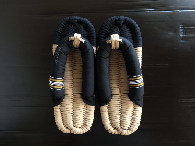 No.180【FLIP TEE FLOP】26cm《PLUS+》布ぞうり ブラック モカ リボンテープ | iichi - ハンドメイド・アンティーク・食品・ギフト・手作り