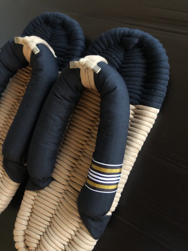 No.180【FLIP TEE FLOP】26cm《PLUS+》布ぞうり ブラック モカ リボンテープ | iichi - ハンドメイド・アンティーク・食品・ギフト・手作り