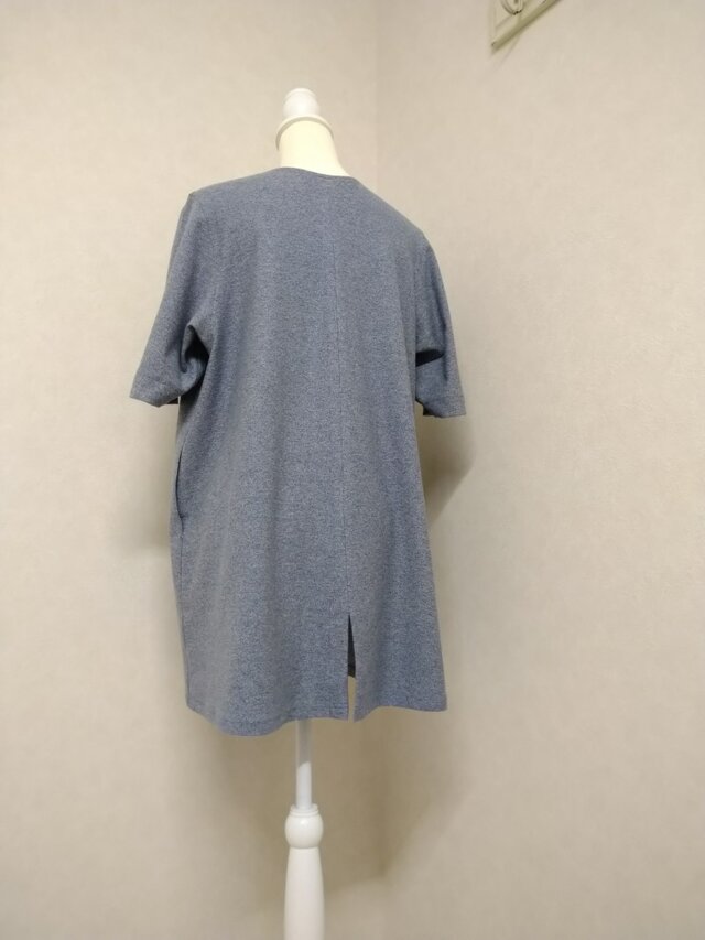 シンプルプルオーバー。ブルーグレー鹿の子。BLPO-156 | iichi - ハンドメイド・アンティーク・食品・ギフト・手作り