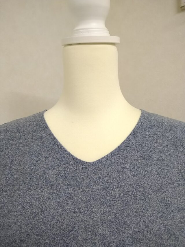 シンプルプルオーバー。ブルーグレー鹿の子。BLPO-156 | iichi - ハンドメイド・アンティーク・食品・ギフト・手作り