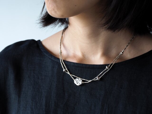 シルバーネックレス -ビブ・ダブル- silver950 | iichi 日々の暮らしを心地よくするハンドメイドやアンティークのマーケットプレイス