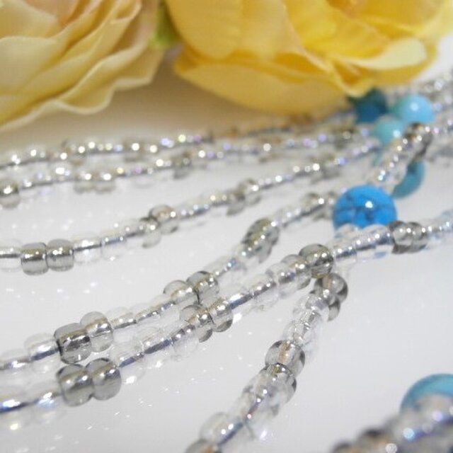 B9058 ターコイズカラーのネックレス | iichi 日々の暮らしを心地よくするハンドメイドやアンティークのマーケットプレイス