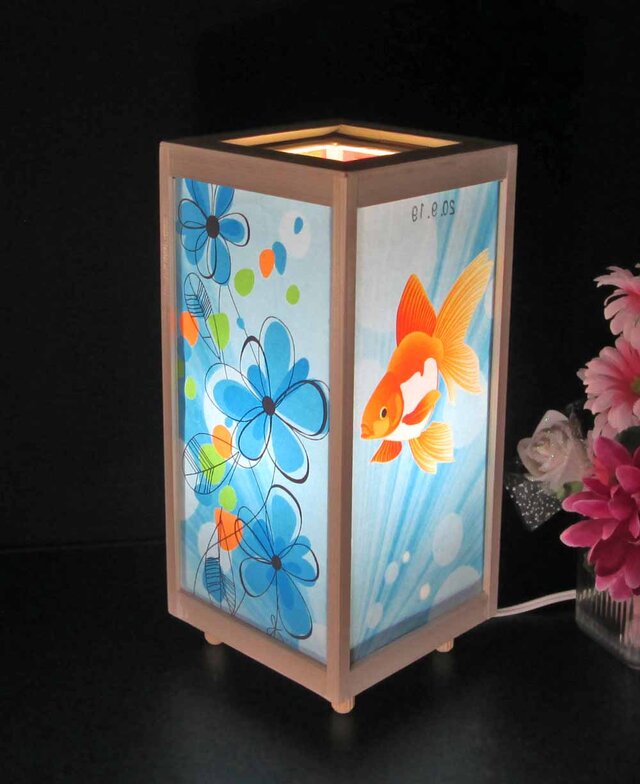 華燭の宿り木／水中花の囁き 桧枠造・LED・厚紙張貼・軽量／GK-066 | iichi ハンドメイド・アンティーク・食品・ギフト・手作り