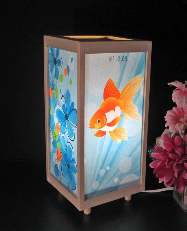 華燭の宿り木／水中花の囁き 桧枠造・LED・厚紙張貼・軽量／GK-066 | iichi ハンドメイド・アンティーク・食品・ギフト・手作り