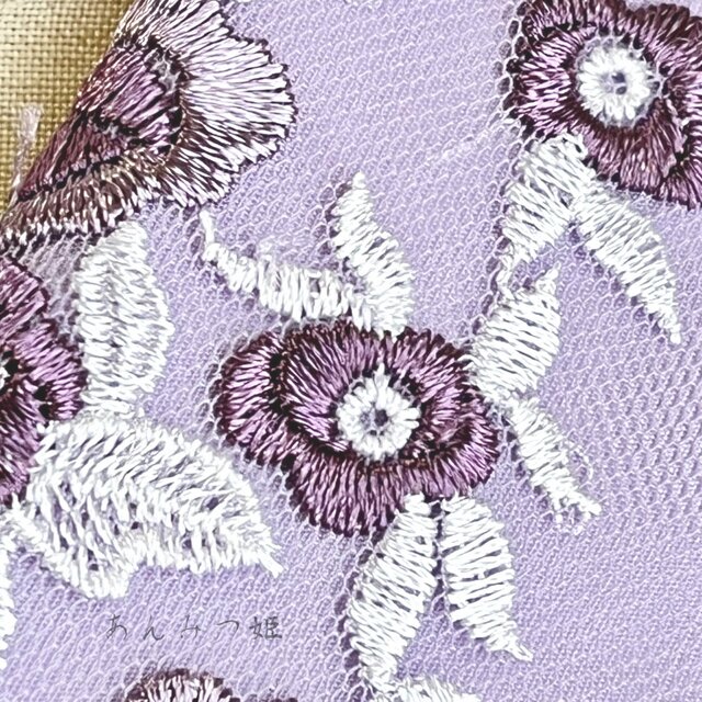 洗える刺繍半衿 紫苑 | iichi ハンドメイド・アンティーク・食品・ギフト・手作り