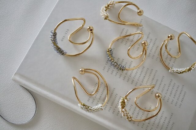 clear solid lace egg , ear cuff | iichi ハンドメイド・アンティーク・食品・ギフト・手作り