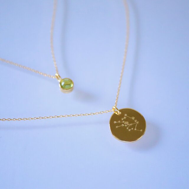 [Petite] 12星座のコインネックレスと天然石ネックレス2本セット | iichi ハンドメイド・アンティーク・食品・ギフト・手作り