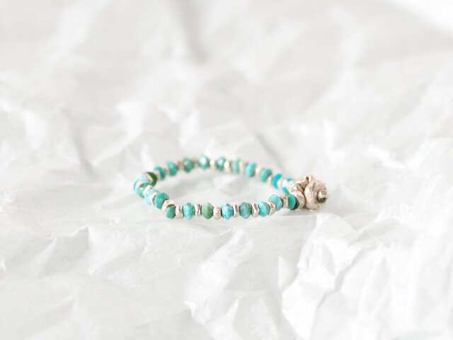 beads ring -ターコイズ- silver950 | iichi 日々の暮らしを心地よくするハンドメイドやアンティークのマーケットプレイス