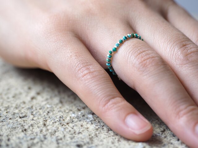 beads ring -ターコイズ- silver950 | iichi 日々の暮らしを心地よくするハンドメイドやアンティークのマーケットプレイス