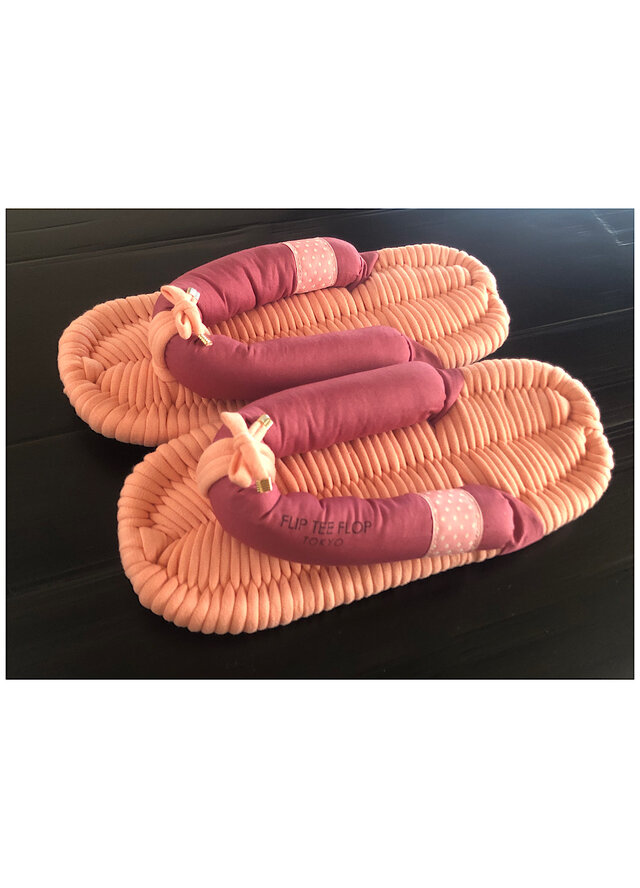 No.181【FLIP TEE FLOP】24cm《PLUS+》上質なJonoJonoを使った布ぞうり 布草履 ピンク リボン | iichi ハンドメイド・アンティーク・食品・ギフト・手作り
