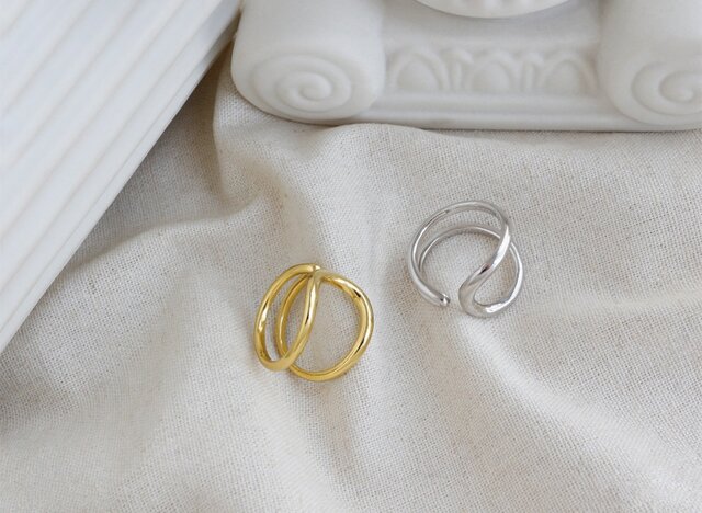 2way大ぶり リバーシブル ダブルラインリング 925のリング フリーサイズ 1本 | iichi 日々の暮らしを心地よくするハンドメイドやアンティークのマーケットプレイス