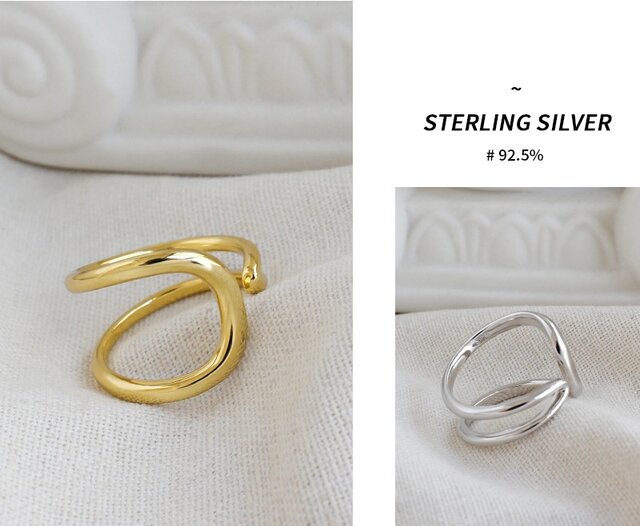 2way大ぶり リバーシブル ダブルラインリング 925のリング フリーサイズ 1本 | iichi 日々の暮らしを心地よくするハンドメイドやアンティークのマーケットプレイス