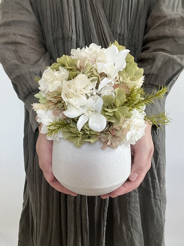 Denphale / デンファレ（秋色） ポットアレンジⓁ | iichi 日々の暮らしを心地よくするハンドメイドやアンティークのマーケットプレイス