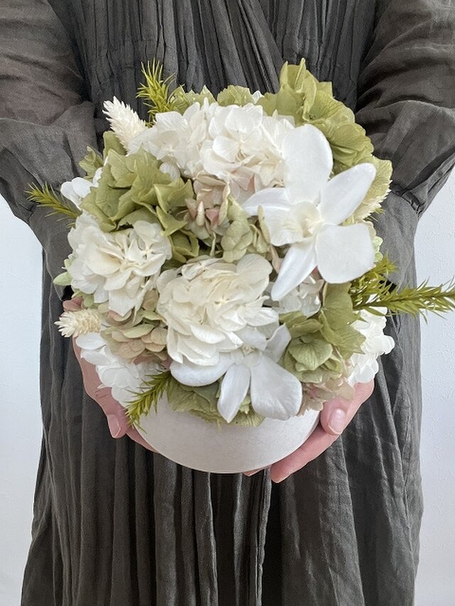 Denphale / デンファレ（秋色） ポットアレンジⓁ | iichi 日々の暮らしを心地よくするハンドメイドやアンティークのマーケットプレイス