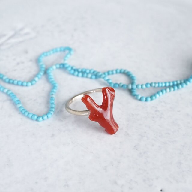 Coral branch ring [OP746K10] | iichi 日々の暮らしを心地よくするハンドメイドやアンティークのマーケットプレイス