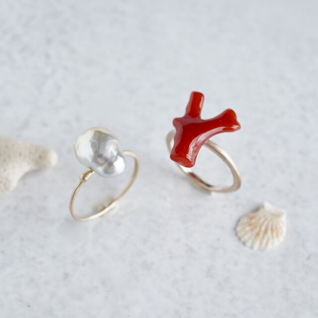 Coral branch ring [OP746K10] | iichi 日々の暮らしを心地よくするハンドメイドやアンティークのマーケットプレイス