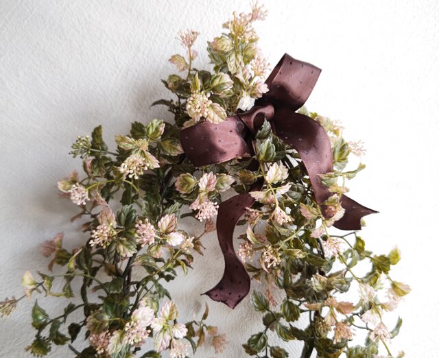 pink/green wreath | iichi ハンドメイド・アンティーク・食品・ギフト・手作り