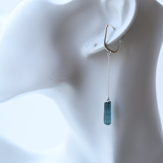 【026 Tourmalin Fest】 アフガニスタン産 トルマリン 鉱物原石 SV925 イヤーカフ (No.3290) | iichi 日々の暮らしを心地よくするハンドメイドや ...