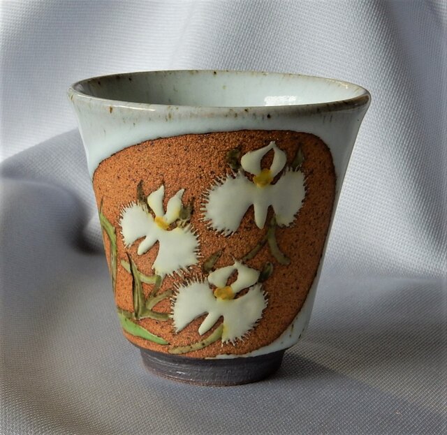 鷺草図焼酎杯 | iichi ハンドメイド・アンティーク・食品・ギフト・手作り