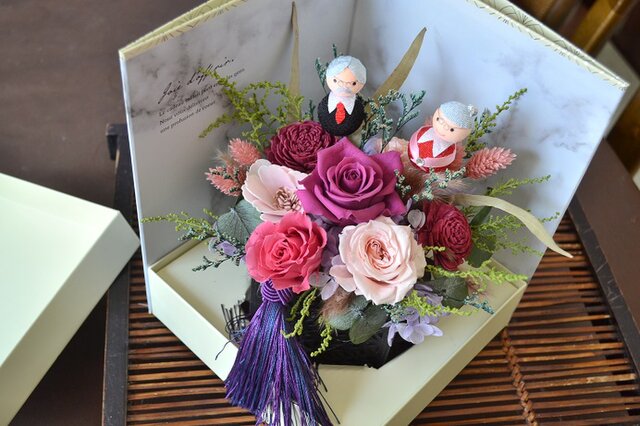 【敬老の日にも】おじいちゃんおばあちゃん＊和風アレンジギフトbox入り | iichi ハンドメイド・アンティーク・食品・ギフト・手作り