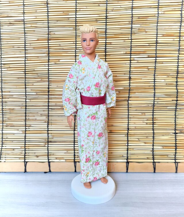 「クラシカル・ローズ/紅薔薇」30cm男子ドール浴衣 | iichi ハンドメイド・アンティーク・食品・ギフト・手作り