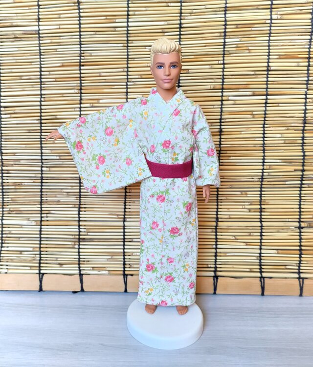 「クラシカル・ローズ/紅薔薇」30cm男子ドール浴衣 | iichi ハンドメイド・アンティーク・食品・ギフト・手作り