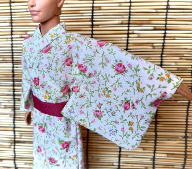 「クラシカル・ローズ/紅薔薇」30cm男子ドール浴衣 | iichi ハンドメイド・アンティーク・食品・ギフト・手作り