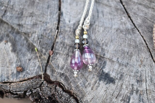 ピンクイリデッセンス★中粒★ルビー マクラメネックレス1204 | iichi ハンドメイド・アンティーク・食品・ギフト・手作り