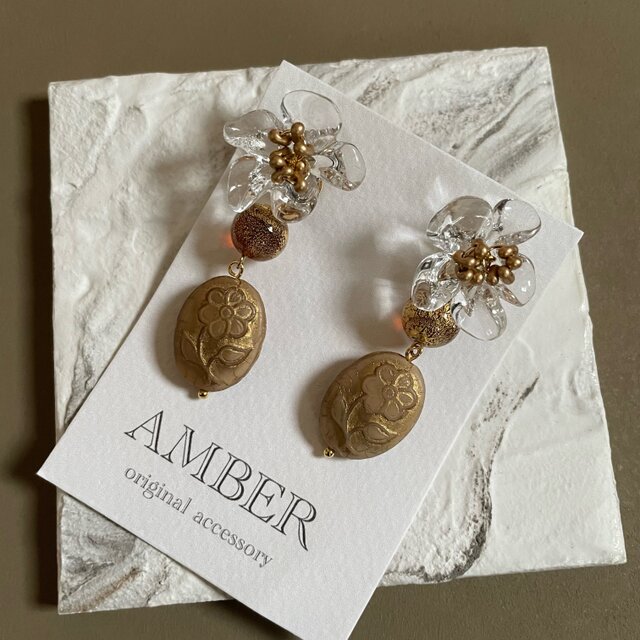 AMBERオリジナルアクセサリー/ベネチアンガラスビーズピアス | iichi 日々の暮らしを心地よくするハンドメイドやアンティークのマーケットプレイス