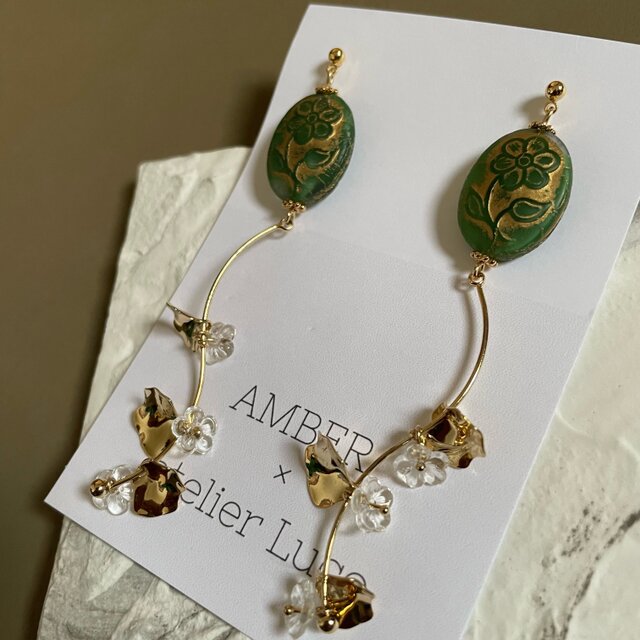 AMBERオリジナルアクセサリー/ベネチアンガラスビーズピアス | iichi 日々の暮らしを心地よくするハンドメイドやアンティークのマーケットプレイス