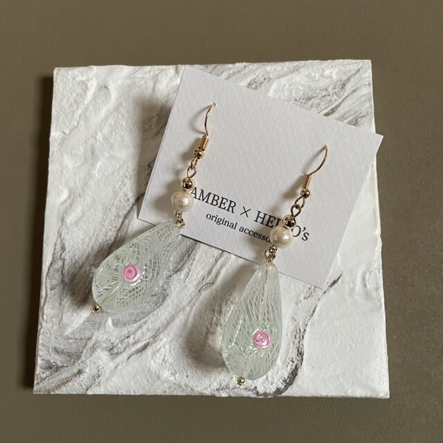 AMBERオリジナルアクセサリー/ベネチアンガラスビーズピアス | iichi ハンドメイド・アンティーク・食品・ギフト・手作り