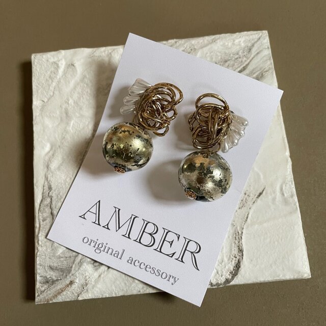 AMBERオリジナルアクセサリー/ベネチアンガラスビーズピアス | iichi 日々の暮らしを心地よくするハンドメイドやアンティークのマーケットプレイス
