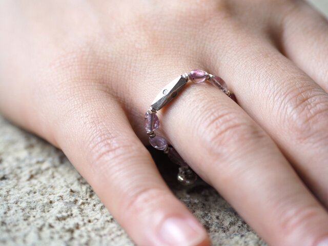 beads ring -スピネル- silver950 | iichi 日々の暮らしを心地よくするハンドメイドやアンティークのマーケットプレイス