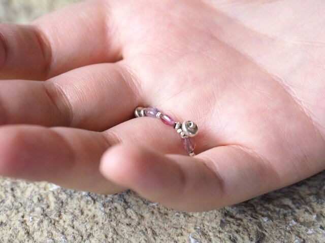 beads ring -スピネル- silver950 | iichi 日々の暮らしを心地よくするハンドメイドやアンティークのマーケットプレイス