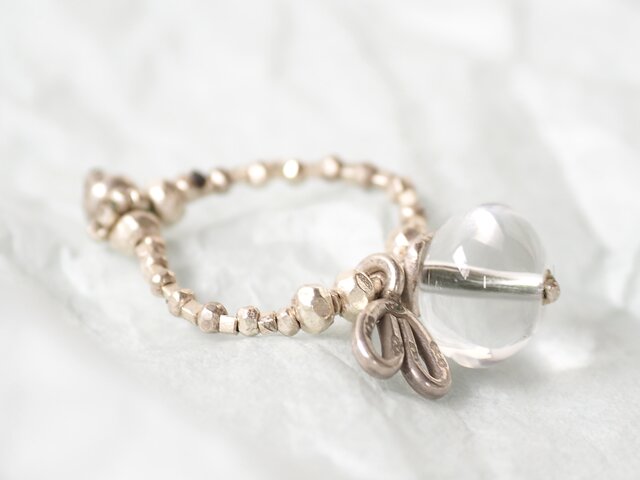 silver beads ring -Quartz- | iichi 日々の暮らしを心地よくするハンドメイドやアンティークのマーケットプレイス