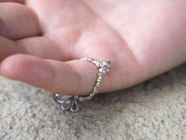 silver beads ring -Quartz- | iichi 日々の暮らしを心地よくするハンドメイドやアンティークのマーケットプレイス