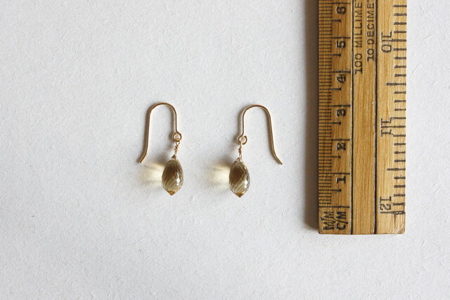 No. 774 シトリンのピアス（gold） | iichi 日々の暮らしを心地よくするハンドメイドやアンティークのマーケットプレイス