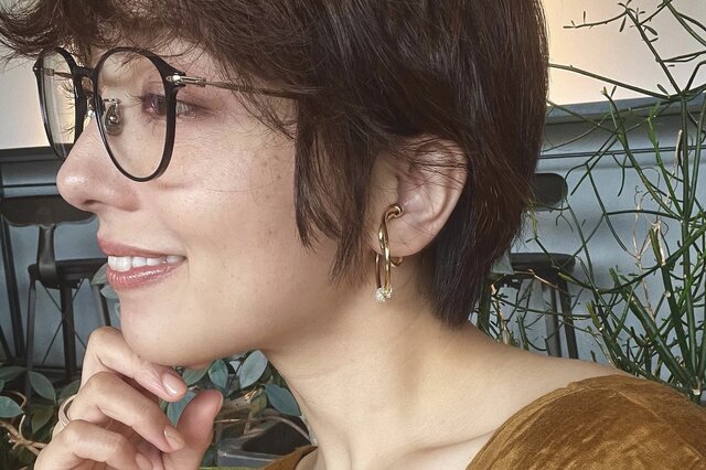 osmanthus lace egg , ear cuff | iichi 日々の暮らしを心地よくするハンドメイドやアンティークのマーケットプレイス