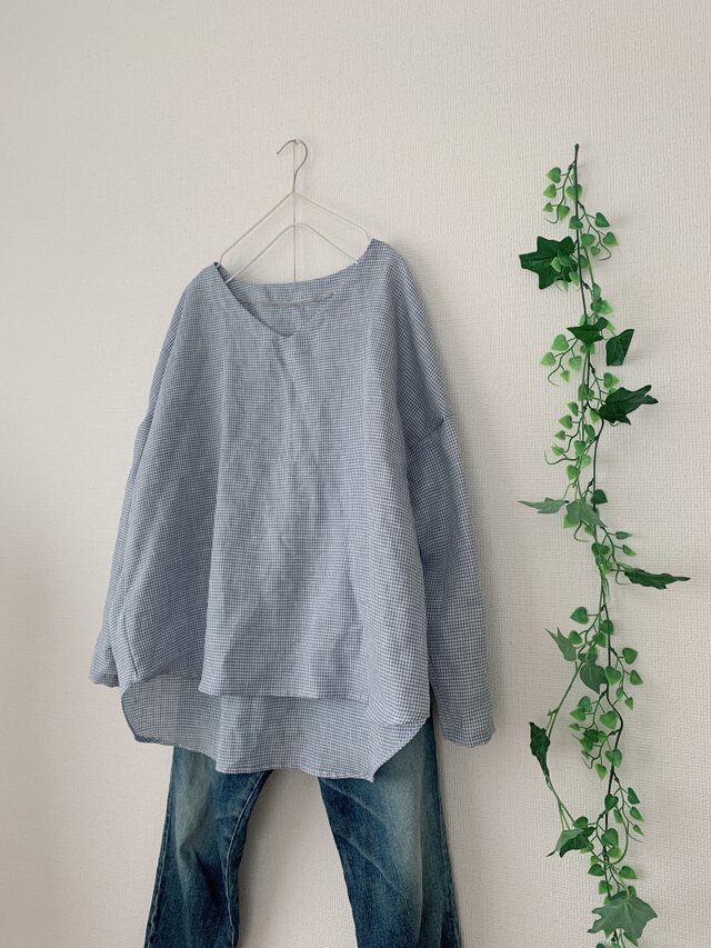 リネンⅤネックプルオーバー | iichi 日々の暮らしを心地よくするハンドメイドやアンティークのマーケットプレイス