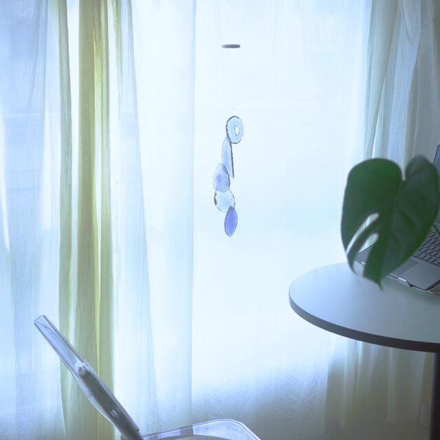 天然石瑪瑙風鈴 - Daydream Sky メノウのヒーリングチャイム ウィンドチャイム | iichi 日々の暮らしを心地よくするハンドメイドやアンティークのマーケットプレイス